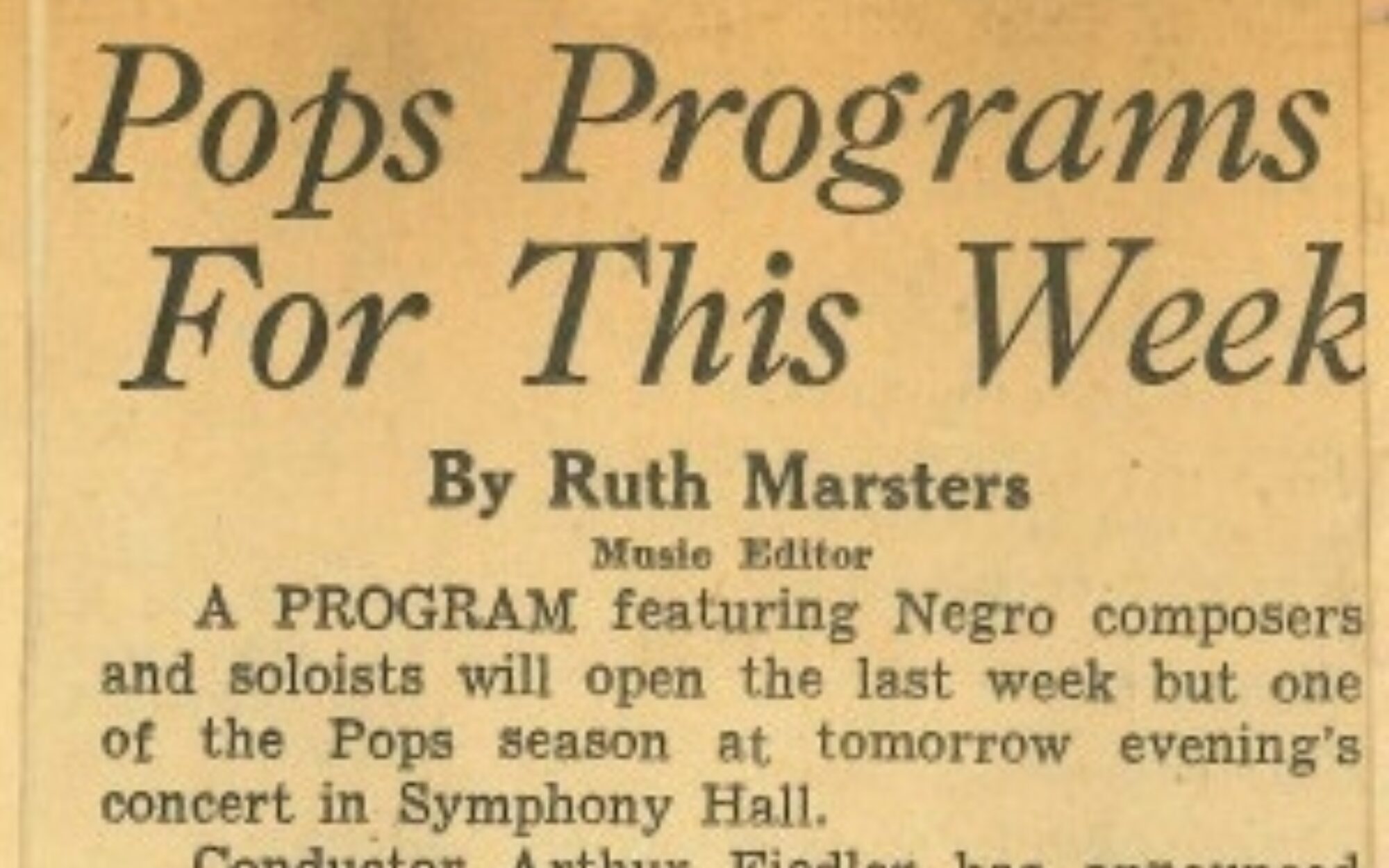 BSO | Black Voices at the BSO and Pops