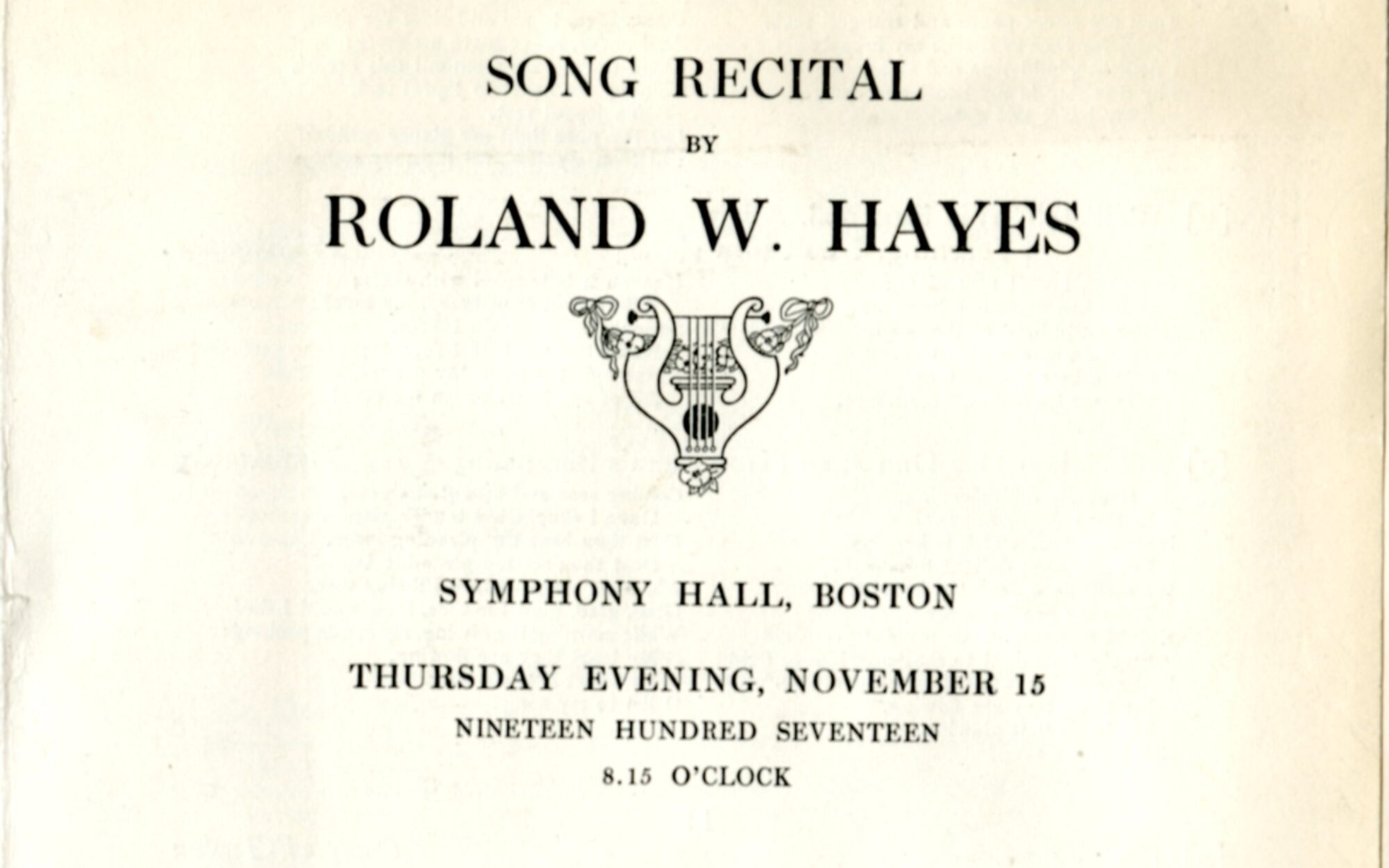 BSO | A Century of Song: Roland Hayes and the Boston Symphony…